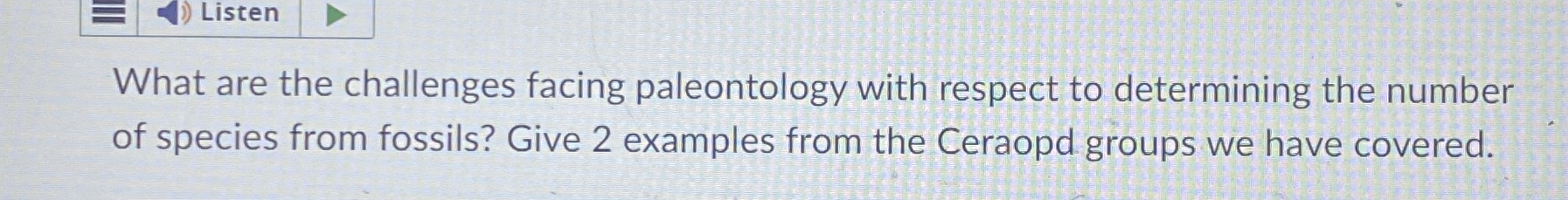 Solved What are the challenges facing paleontology with | Chegg.com