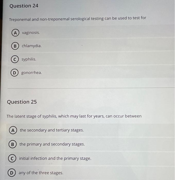 Solved Treponemal and non-treponemal serological testing can | Chegg.com