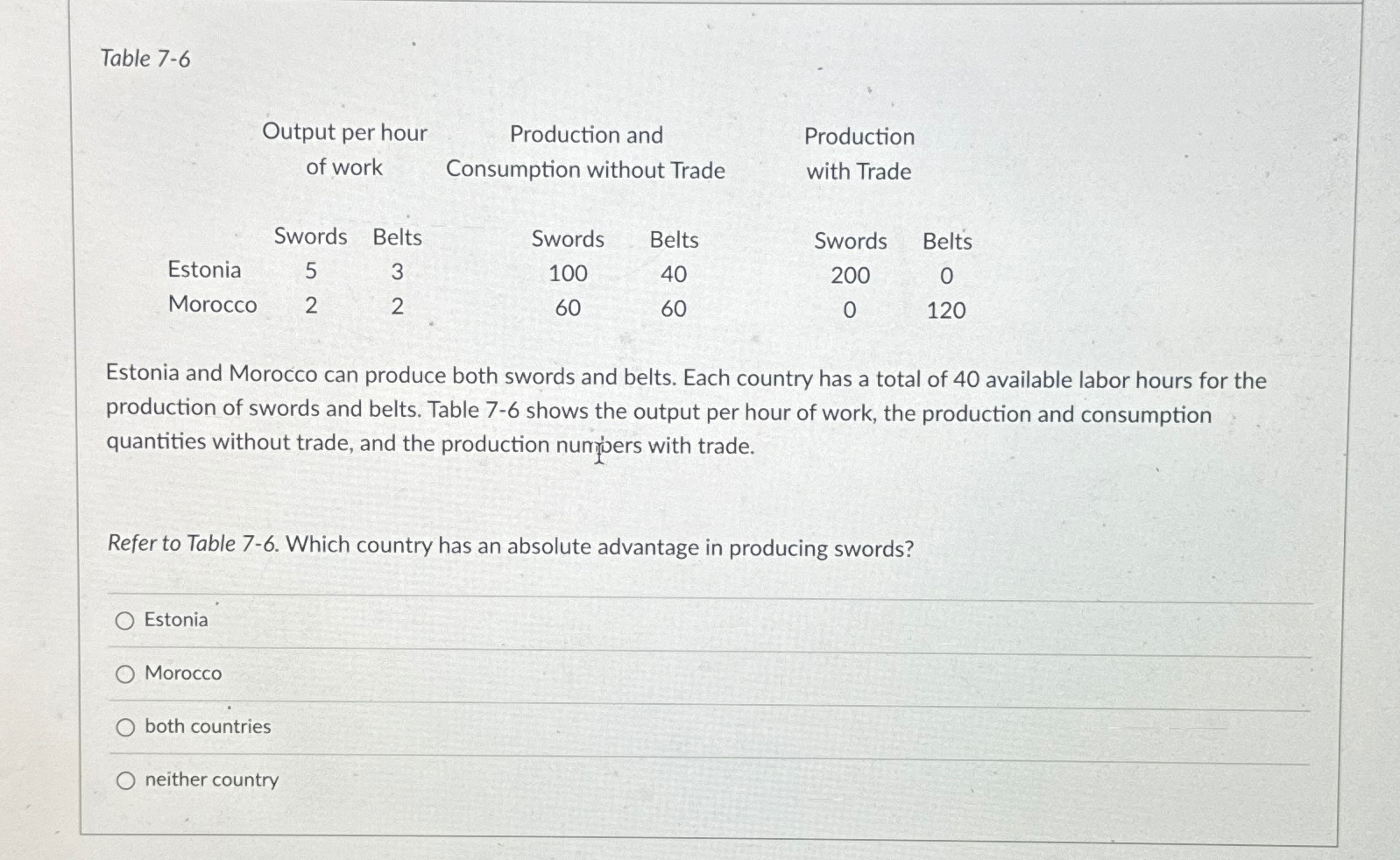 Solved Table 7-6\table[[,\table[[Output per hour],[of | Chegg.com