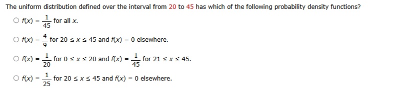 Solved The uniform distribution defined over the interval | Chegg.com