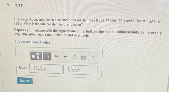 Solved The reactant concentration in a zero-order reaction | Chegg.com