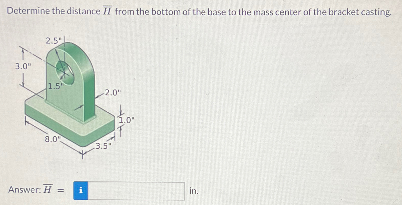 Solved Determine the distance ?bar (H) ﻿from the bottom of | Chegg.com