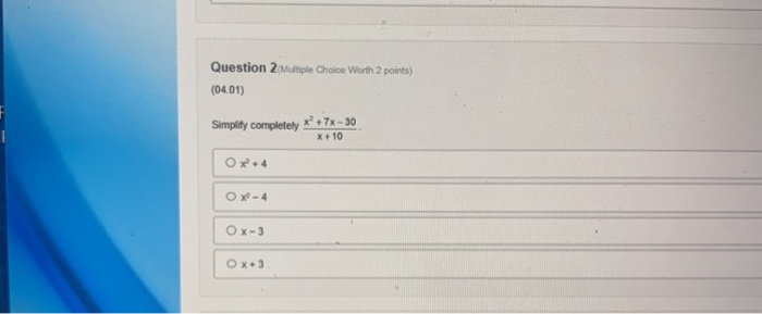 Solved Question 2 Multiple Choice Worth 2 points) (04.01) | Chegg.com