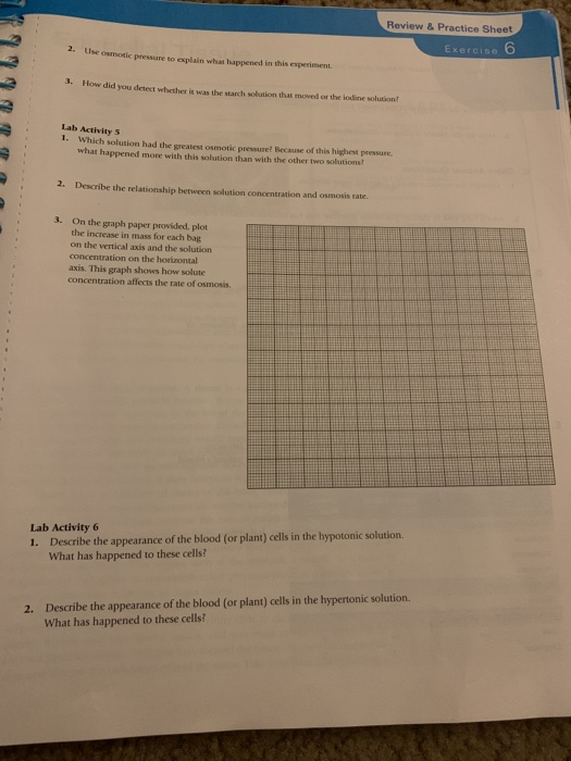 Solved Review & Practice Sheet Exercise 2Use osmotic | Chegg.com