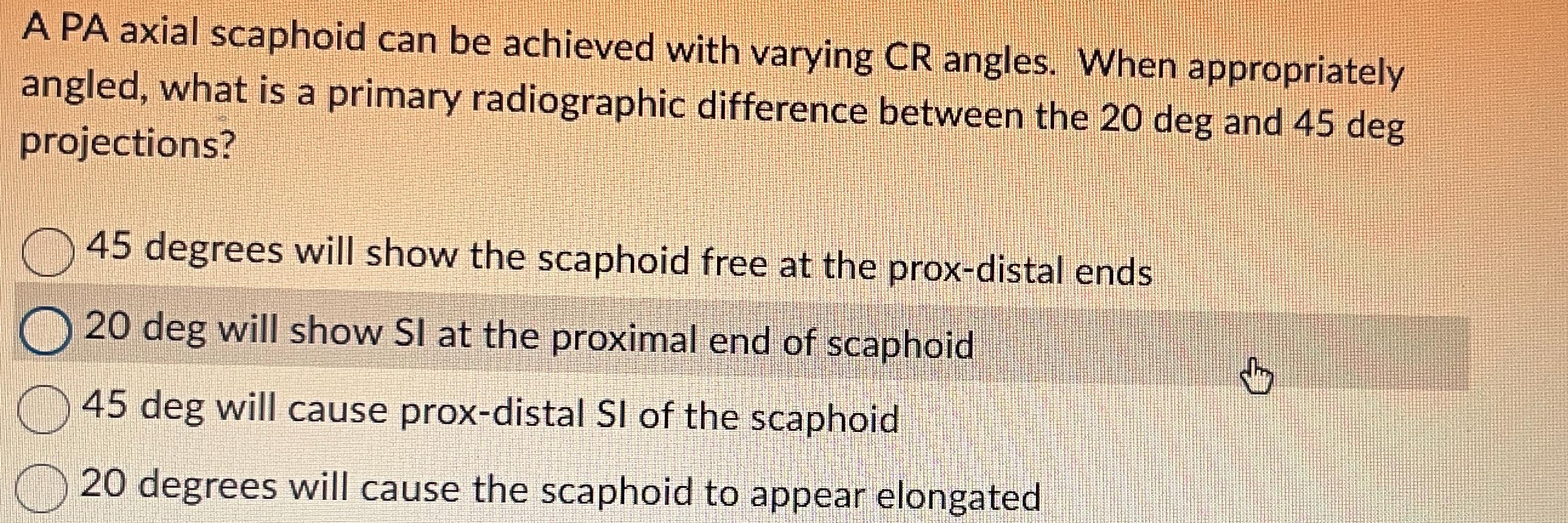Solved A Pa Axial Scaphoid Can Be Achieved With Varying Cr