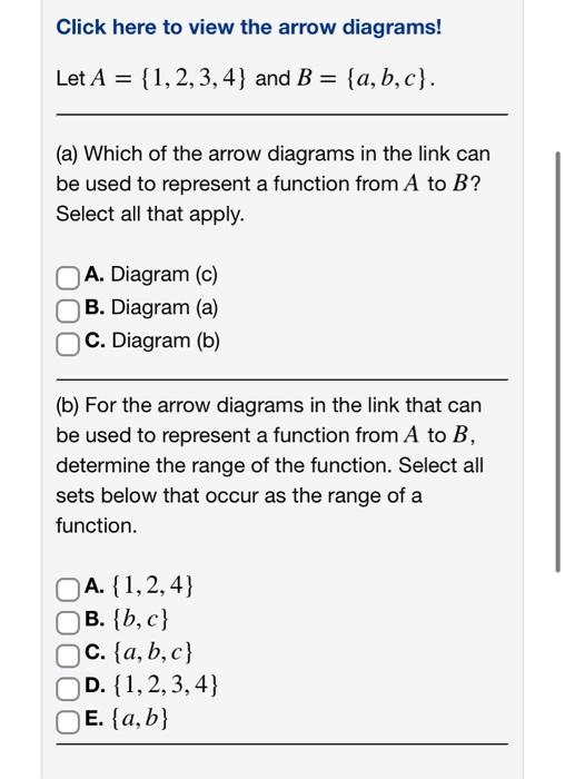 Solved Click here to view the arrow diagrams! Let | Chegg.com