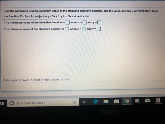 Solved Find the maximum and the minimum value of the | Chegg.com