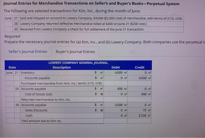 Solved Journal Entries for Merchandise Transactions on | Chegg.com