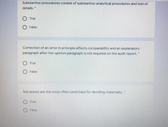 Solved Substantive procedures consist of substantive | Chegg.com