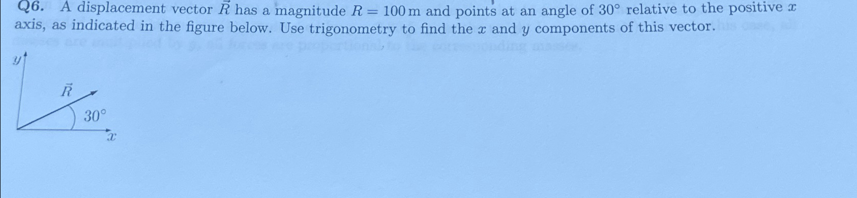 Solved Q6. ﻿A displacement vector vec(R) ﻿has a magnitude | Chegg.com