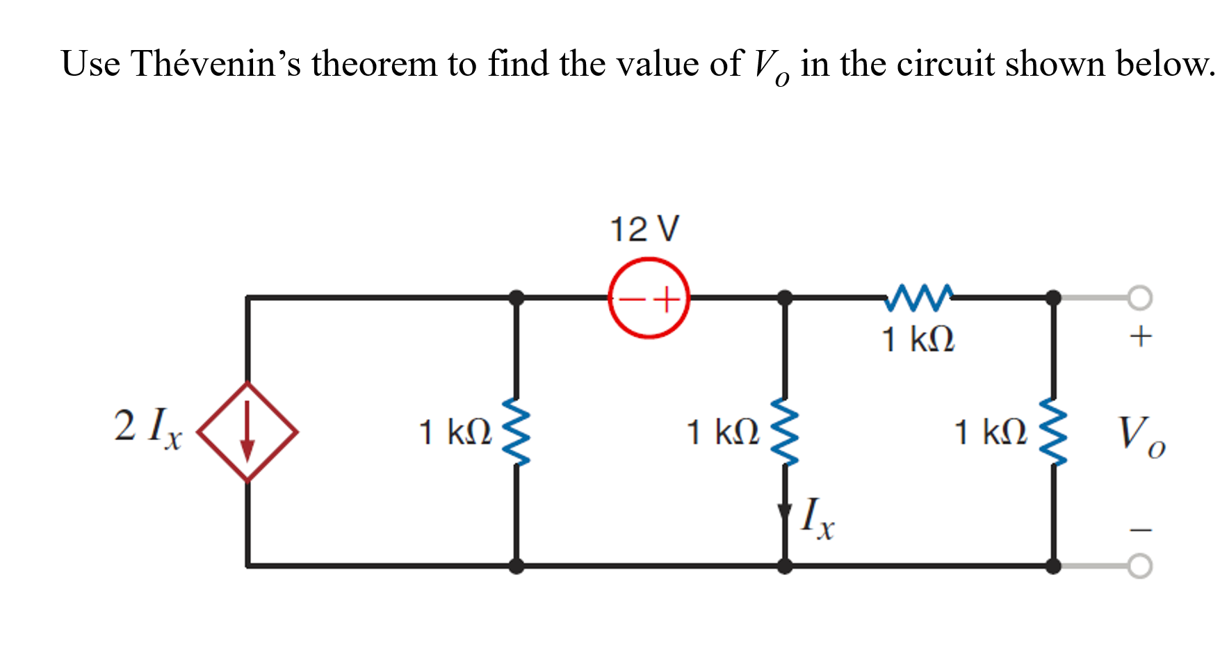 Use Thévenin's theorem to find the value of Vo ﻿in | Chegg.com