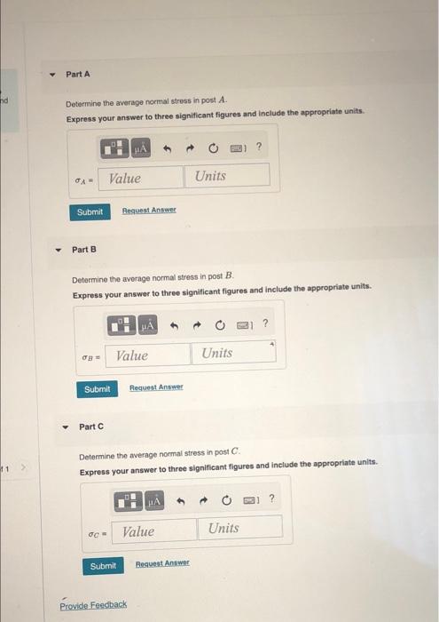 Solved The center post B of the assembly has an original | Chegg.com