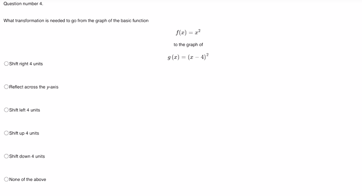 Solved Question number 4.What transformation is needed to go | Chegg.com