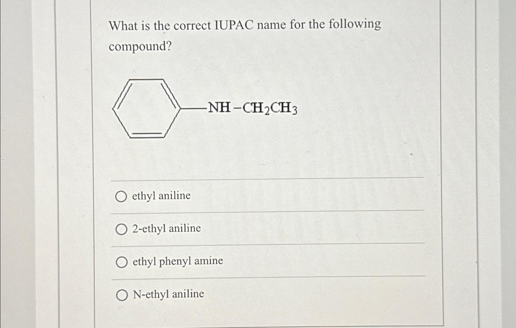 Solved What is the correct IUPAC name for the following | Chegg.com