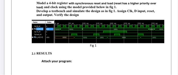 Solved Model a 4-bit register with synchronous reset and | Chegg.com