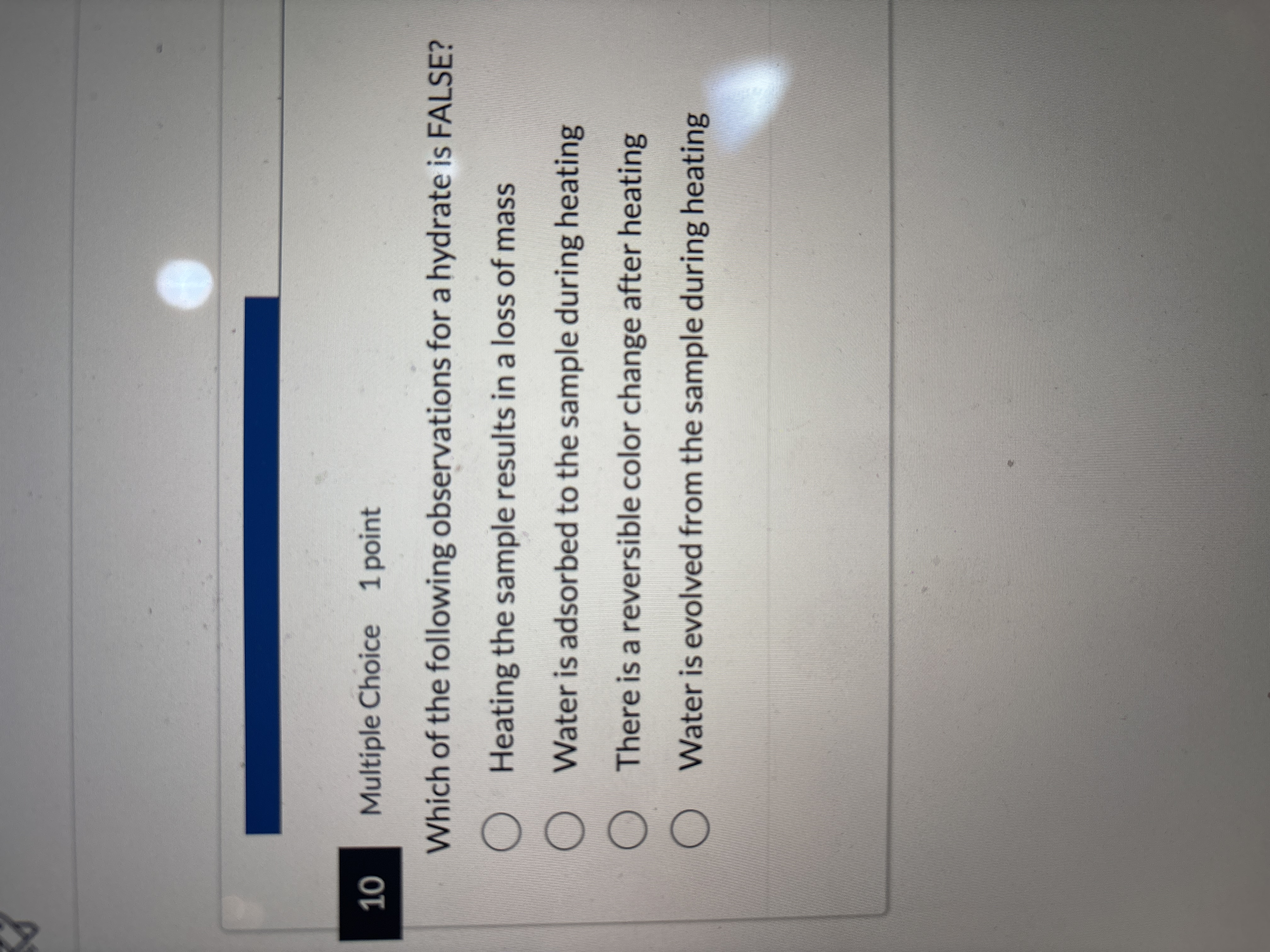Solved 10Multiple Choice 1 ﻿pointWhich of the following | Chegg.com