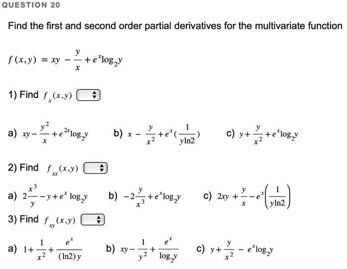 Solved Find the first and second order partial derivatives | Chegg.com