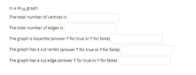 Solved In a W10 graph The total number of vertices is The | Chegg.com