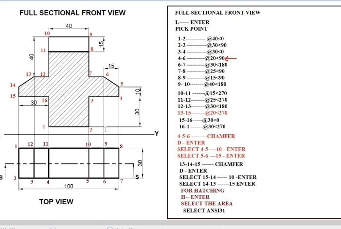 Solved Aim: Draw the Full Sectional view and Top View from | Chegg.com