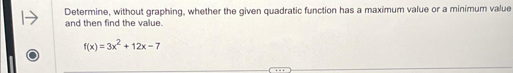 Solved Determine, without graphing, whether the given | Chegg.com