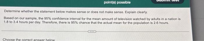 Solved Determine whether the statement below makes sense or | Chegg.com