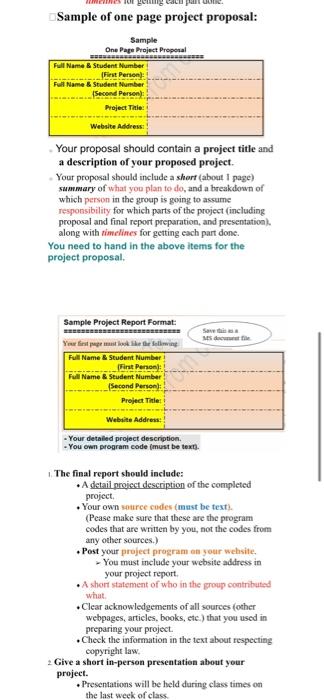 Solved Project Objectives: - Your course project is your | Chegg.com