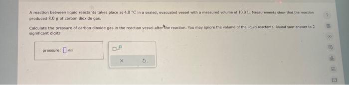 Solved A reaction between liquid reactants takes place at | Chegg.com