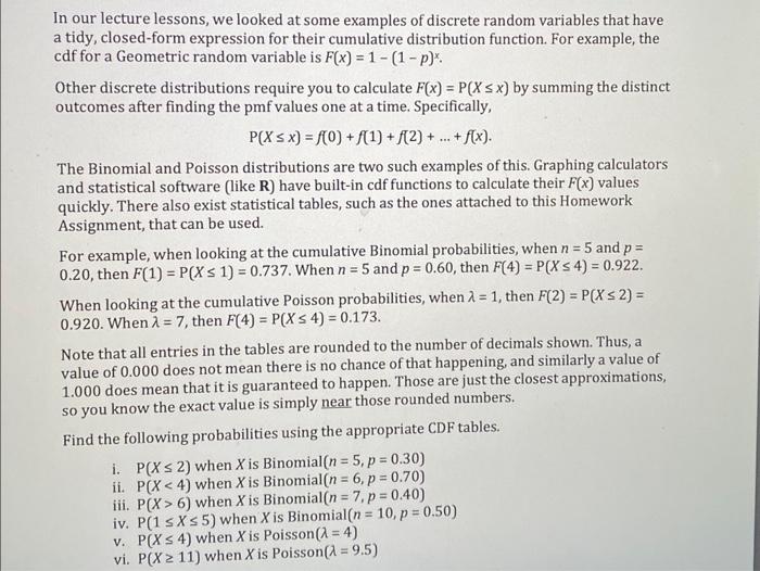 Solved In our lecture lessons, we looked at some examples of | Chegg.com