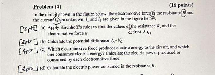 Problem (4) (16 points) In the circuit shown in the | Chegg.com