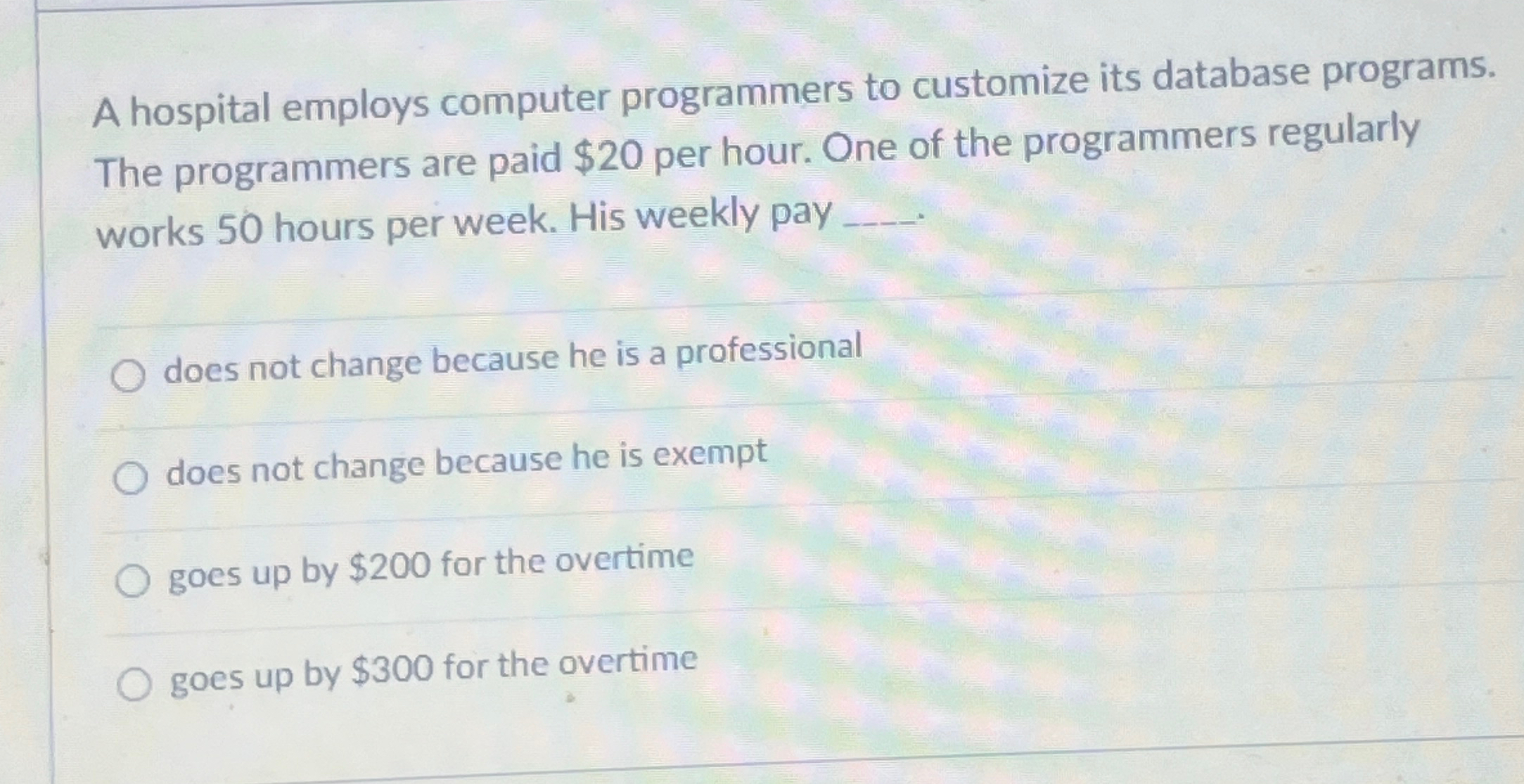 Solved A hospital employs computer programmers to customize | Chegg.com