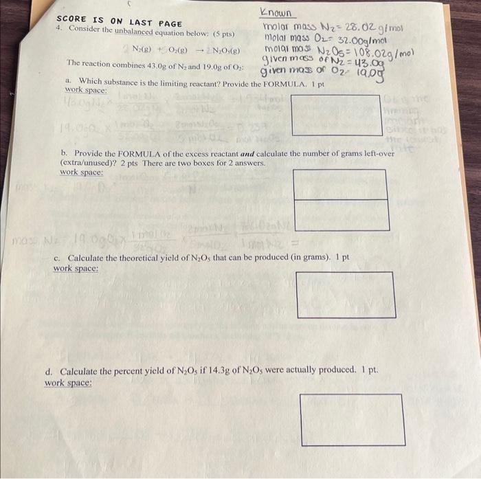 Solved SCORE IS ON LAST PAGE molar maSS N2=28.02 g/mol 4. | Chegg.com
