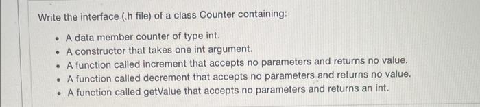 Solved Write A Full Class Definition For A Class Named 3728