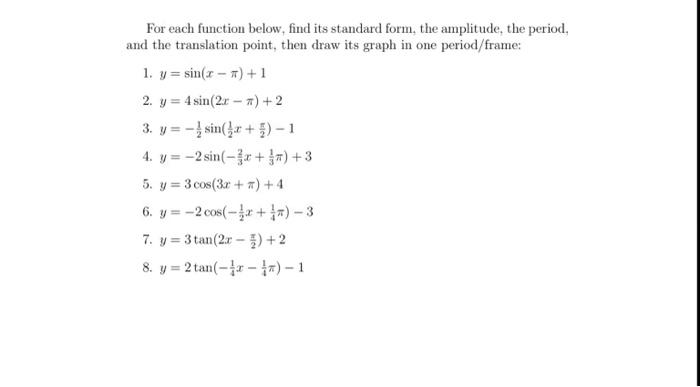 Solved For each function below, find its standard form, the | Chegg.com
