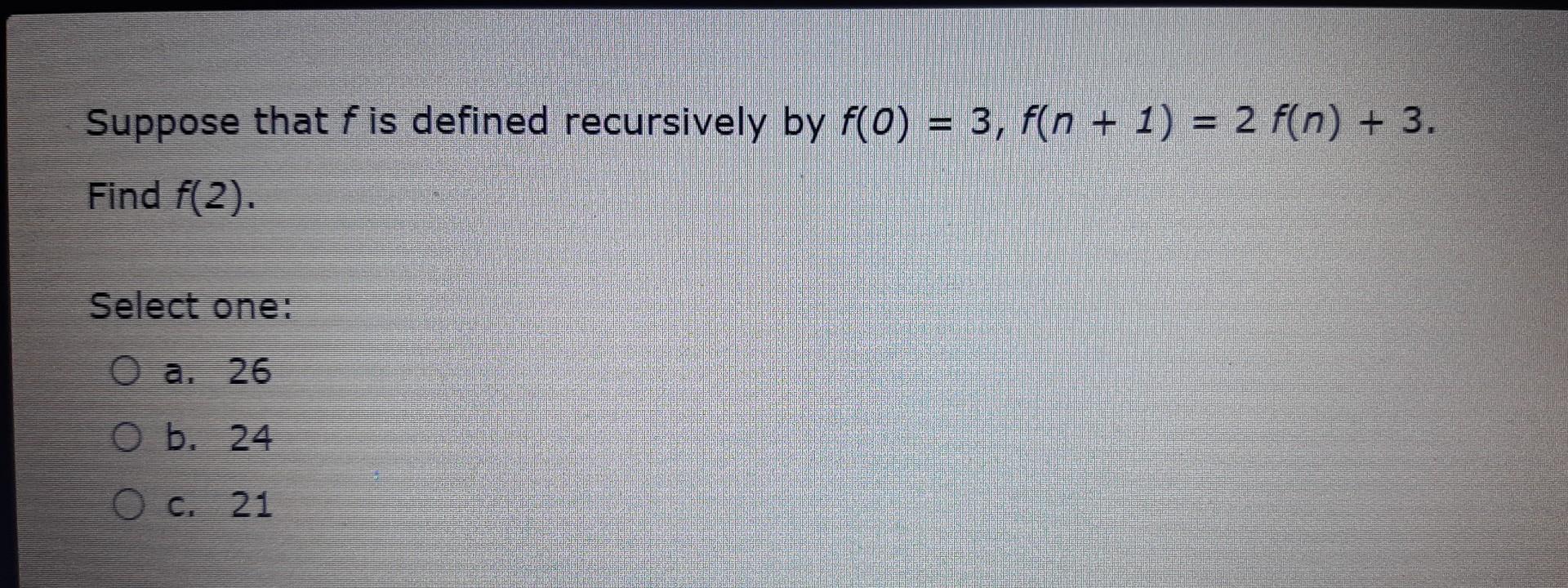 Solved Suppose that f is defined recursively by | Chegg.com