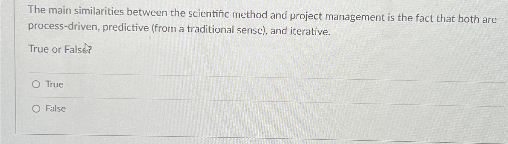 Solved The main similarities between the scientific method | Chegg.com