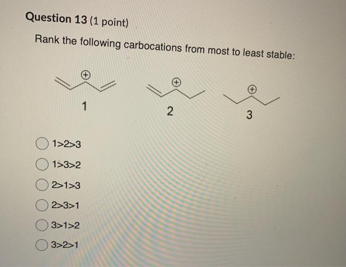 Solved Rank the following carbocations from most to least | Chegg.com