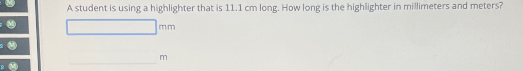 Solved A student is using a highlighter that is 11.1cm | Chegg.com