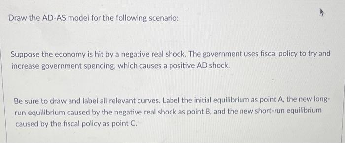 Solved Draw the AD-AS model for the following scenario: | Chegg.com