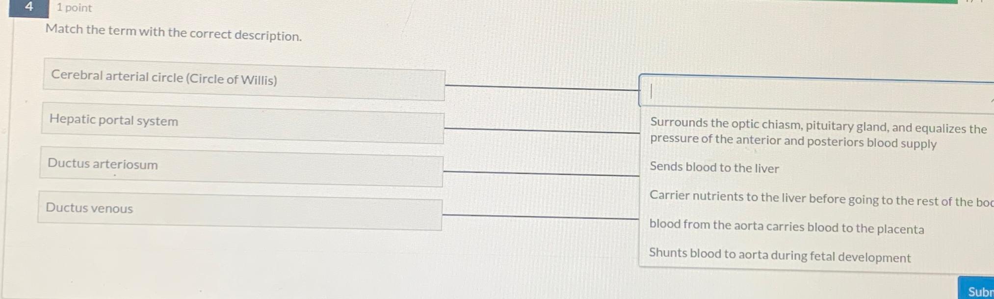 Solved 1 ﻿pointMatch the term with the correct | Chegg.com