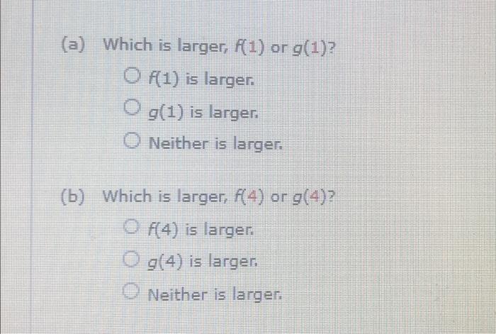 Solved (c) Find the values of x for which f(x)=g(x). (Enter | Chegg.com