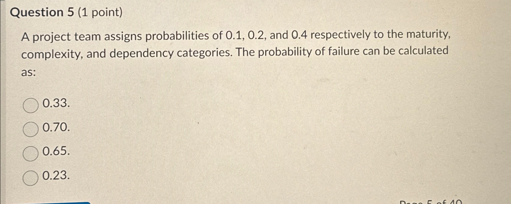 Solved Question 5 (1 ﻿point)A project team assigns | Chegg.com