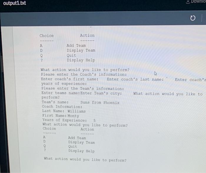 Solved Program Description In Assignment 5, you will create | Chegg.com
