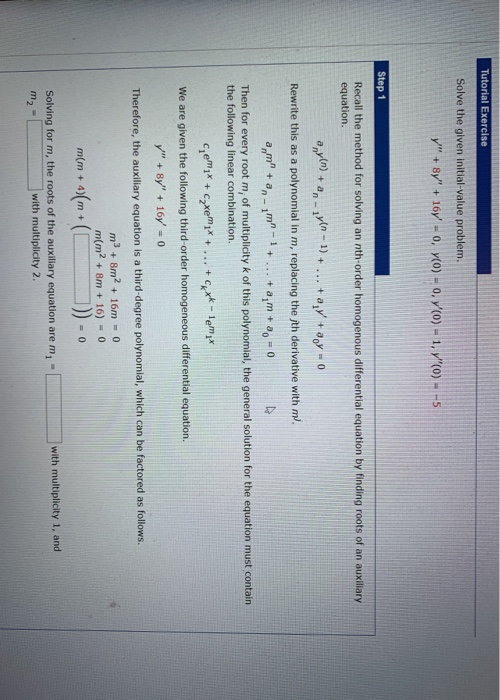 Solved Tutorial Exercise Solve the given initial-value | Chegg.com