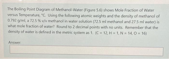 Solved The Boiling Point Diagram of Methanol-Water (Figure | Chegg.com
