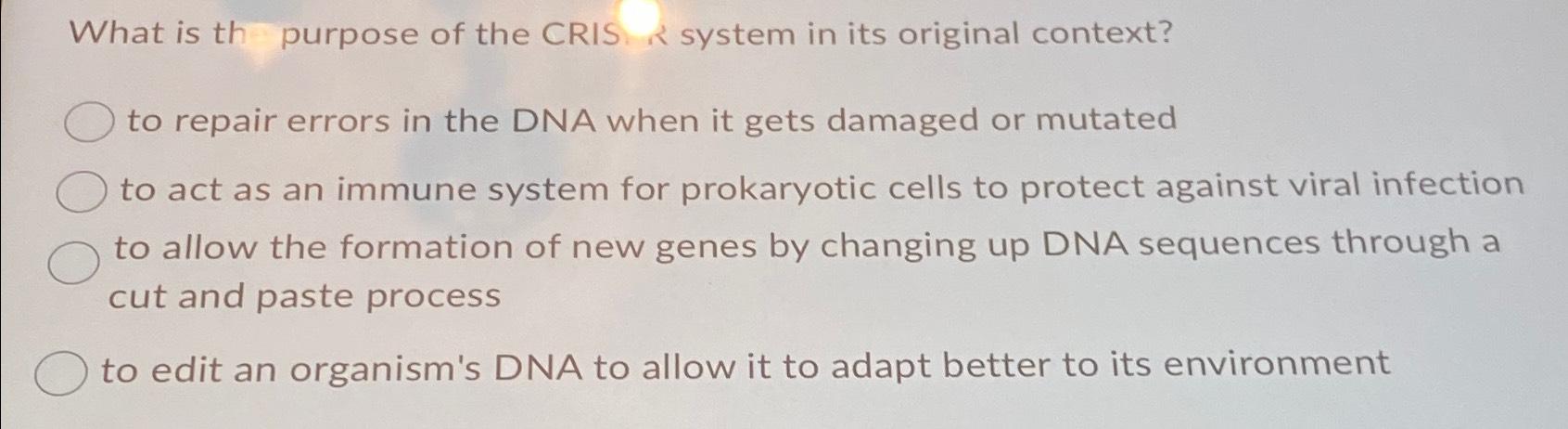 Solved What is th purpose of the CRIS & system in its | Chegg.com
