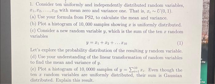 Solved 1. Consider ten uniformly and independently | Chegg.com