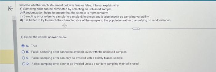 Solved Indicate whether each statement below is true or | Chegg.com