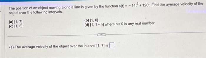 Solved The position of an object moving along a line is | Chegg.com
