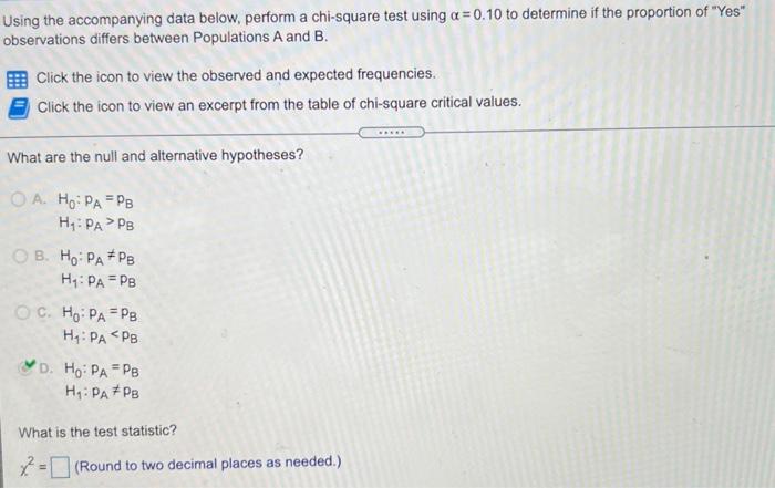 Solved Using the accompanying data below, perform a | Chegg.com