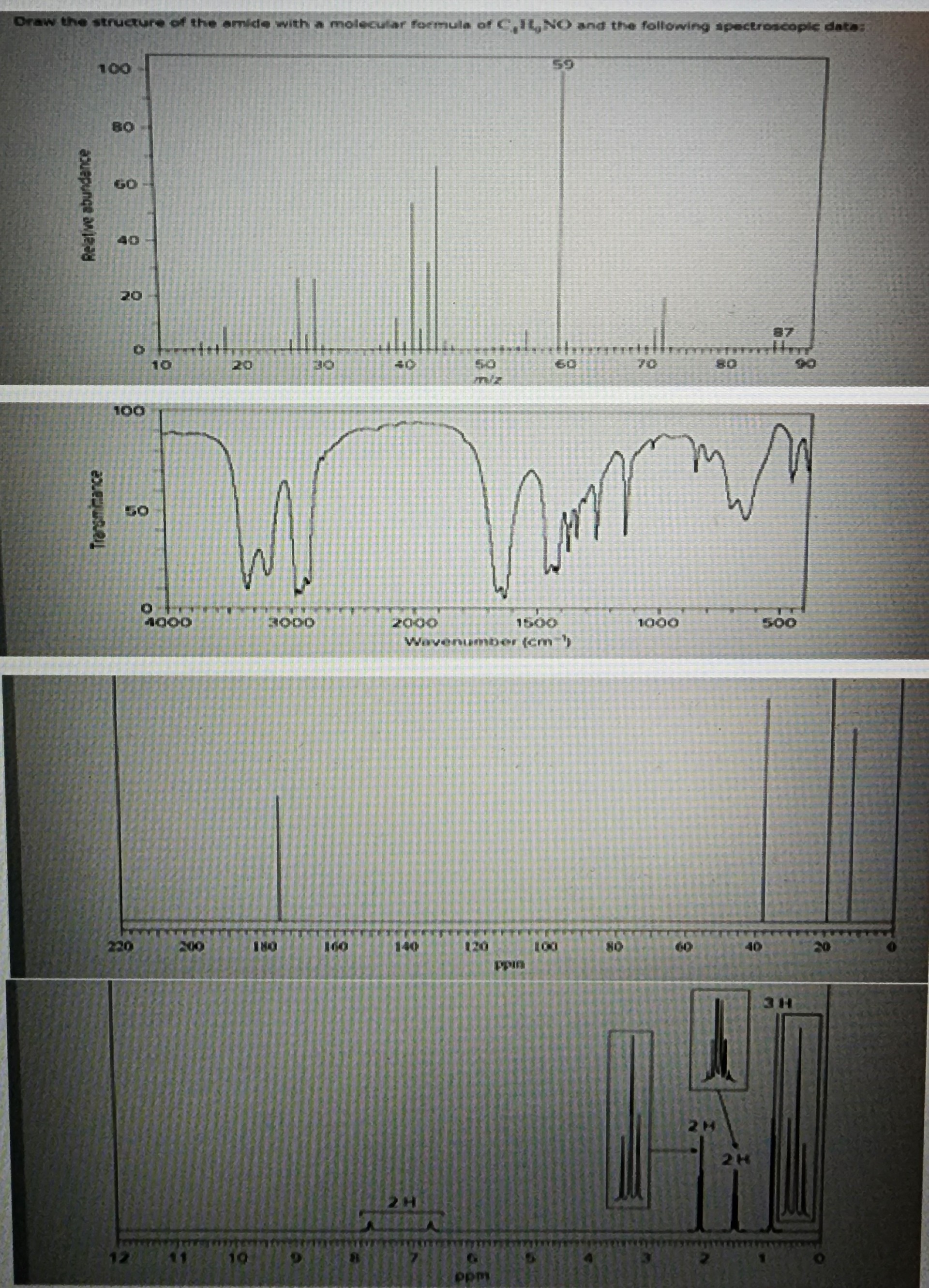 Solved Draw the structure of the emide with a molecular | Chegg.com